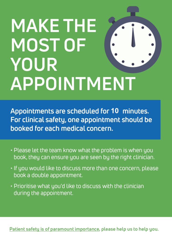 Make the most of your appointment - Lanchester Medical Centre
